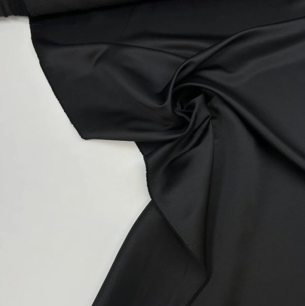 Luksuzni Američki Saten, Visoka Moda, Crna Boja - Amika Tekstil